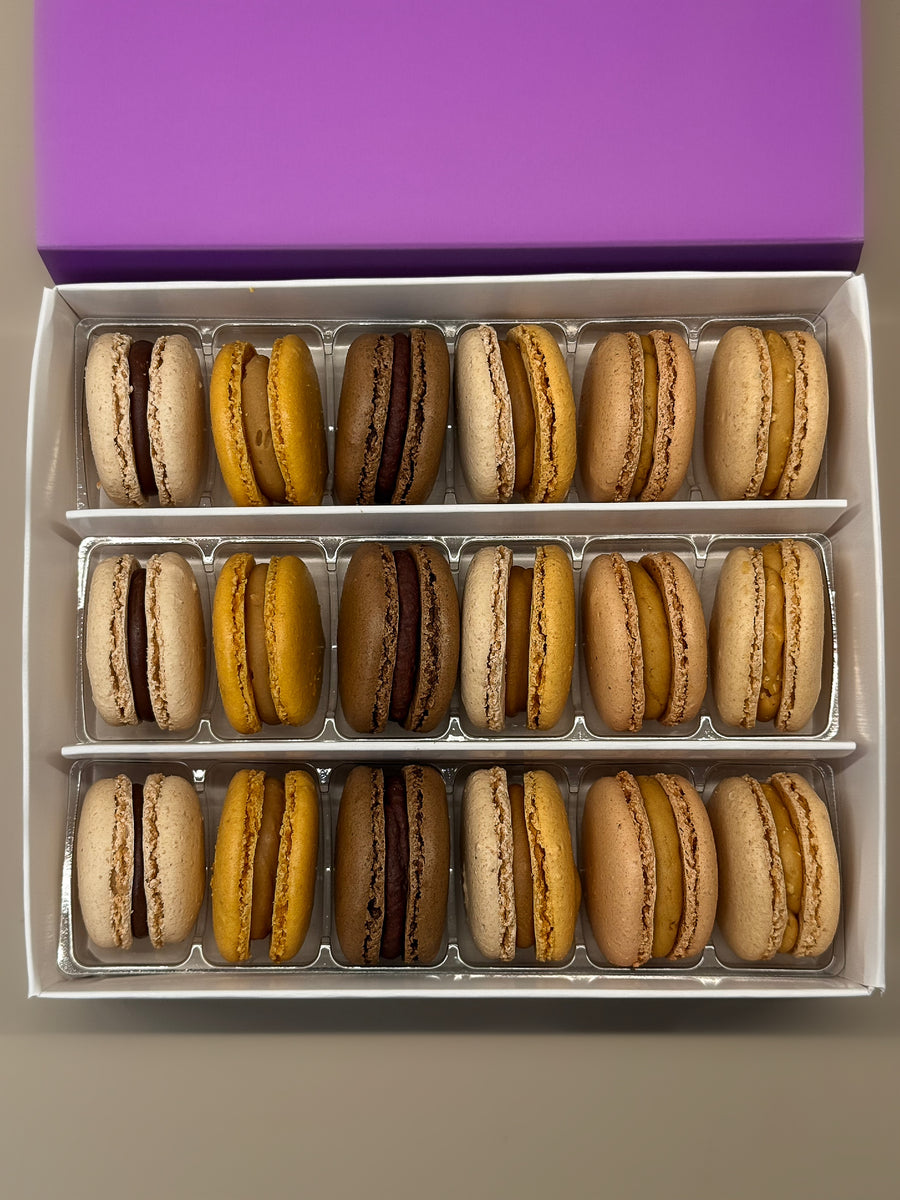 18 Caramel Indulgence Macarons – Hilton Macarons